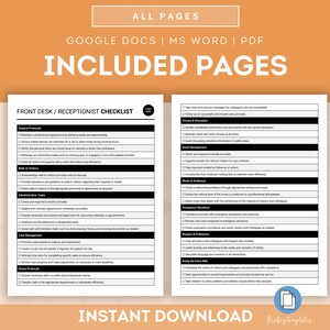 Front Desk Receptionist Checklist, Reception Responsibilities ...