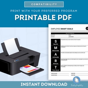 Employee SMART Goals Worksheet, SMART Goals Template, Employee Goal ...