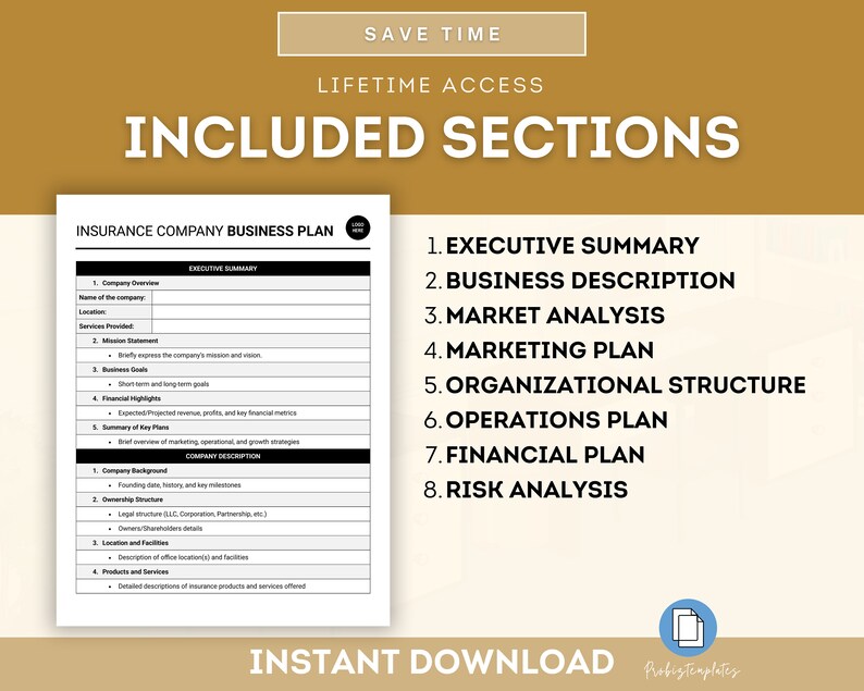Insurance Company Business Plan Template, Comprehensive Insurance ...