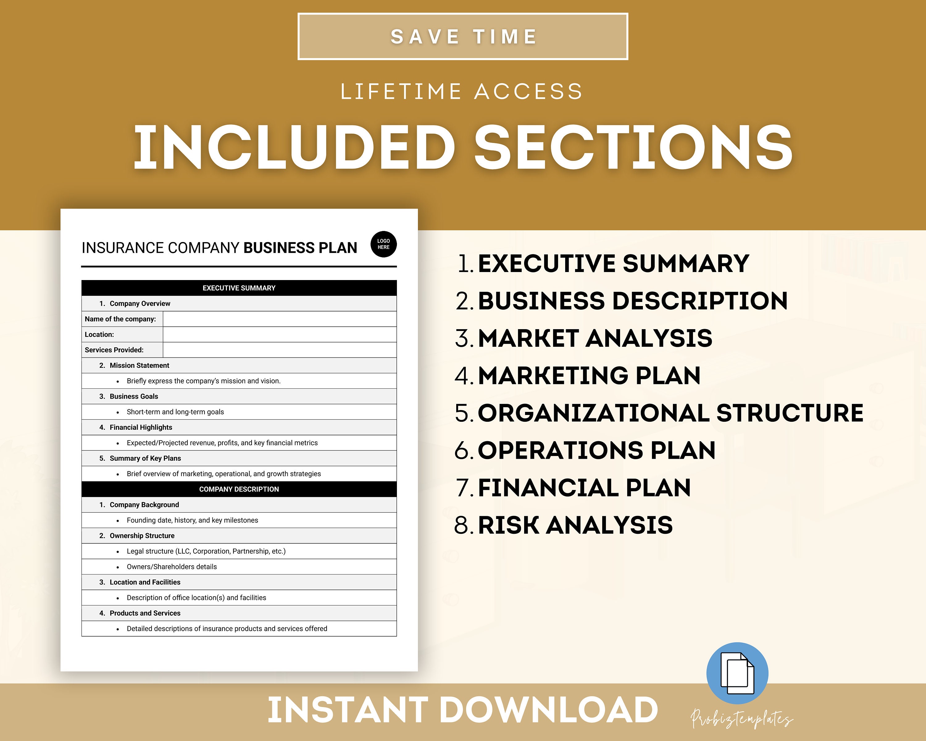 Insurance Company Business Plan Template, Comprehensive Insurance ...