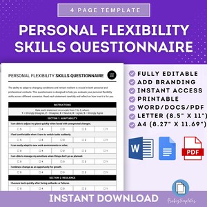 Personal Flexibility Skills Questionnaire, Employee Flexibility ...