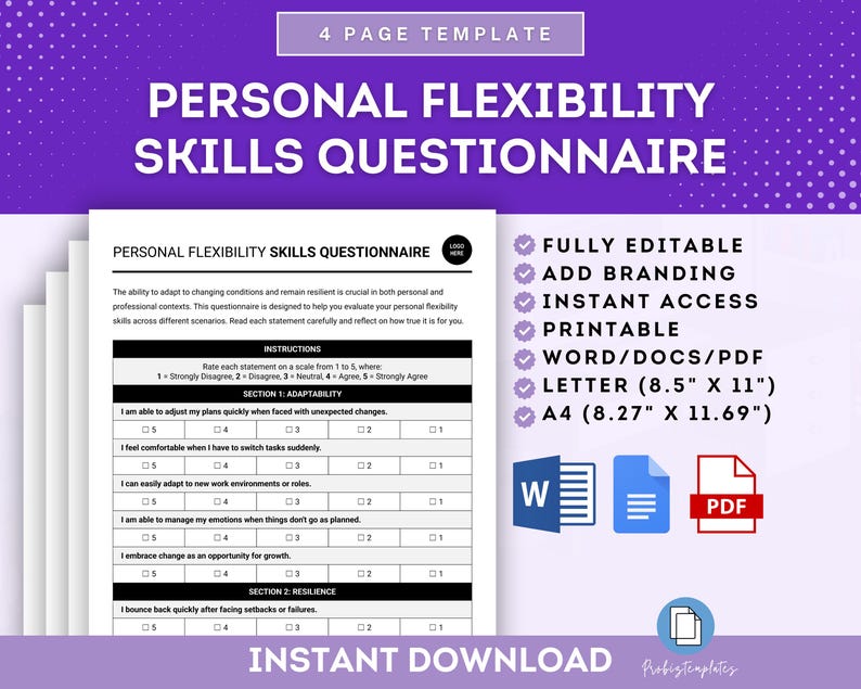 Personal Flexibility Skills Questionnaire, Employee Flexibility ...
