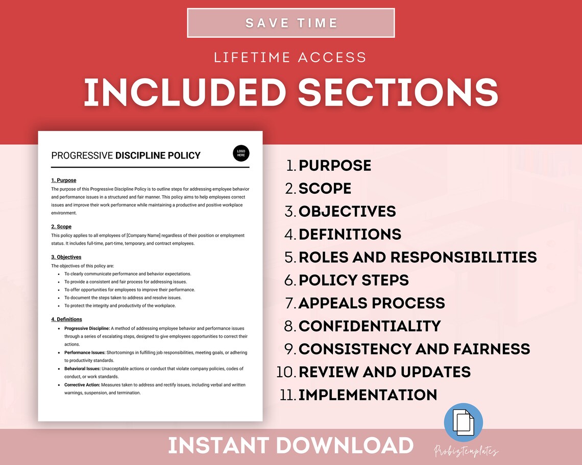 Progressive Discipline Policy, Employee Discipline Policy, Company ...
