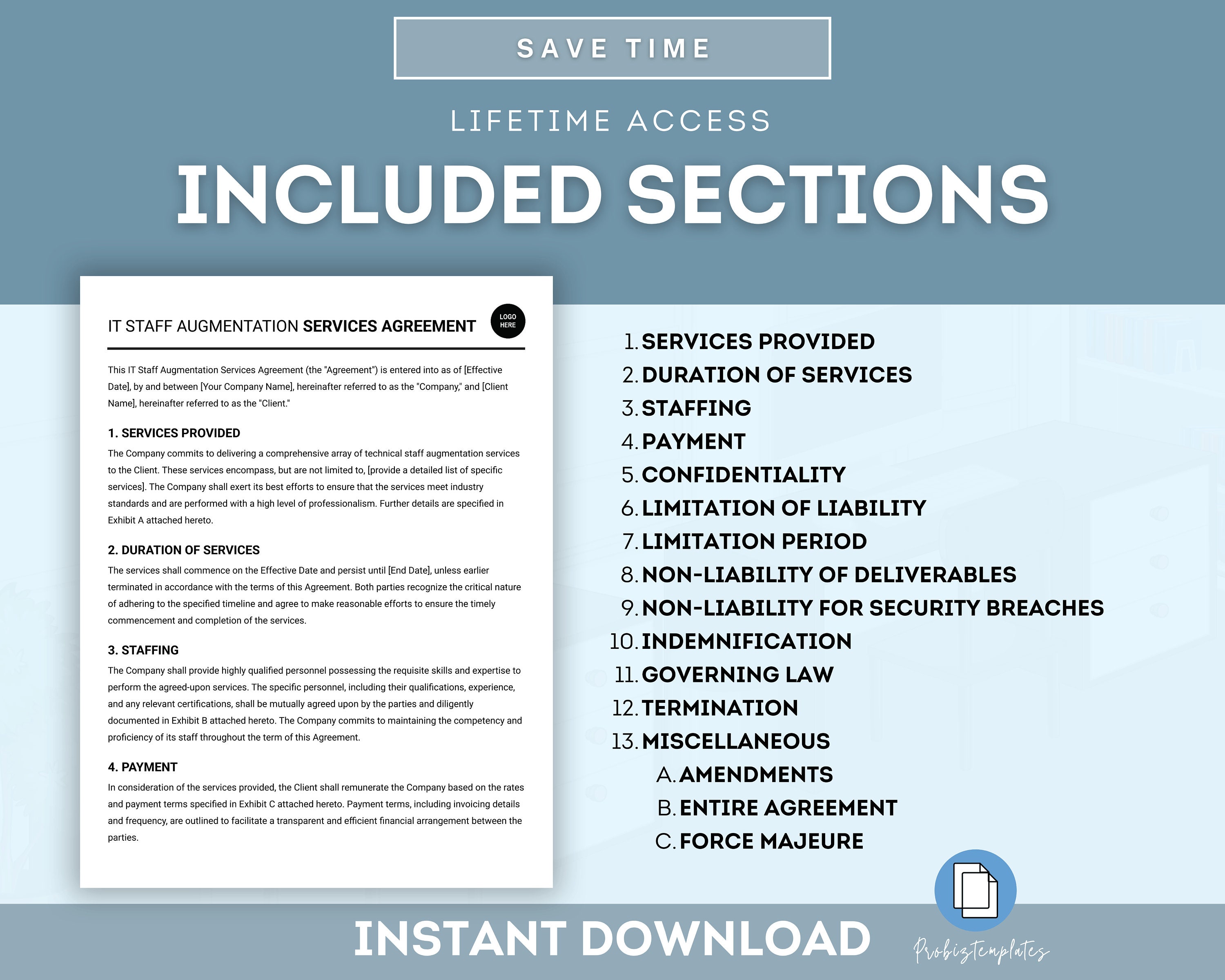 IT Staff Augmentation Services Agreement Template, IT Outsourcing ...