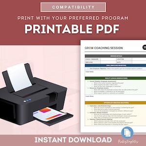 Employee Coaching Session Sheet Template, GROW Coaching Model, Employee ...
