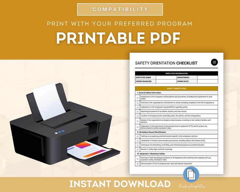 Safety Orientation Checklist, Workplace Safety Introduction Checklist ...