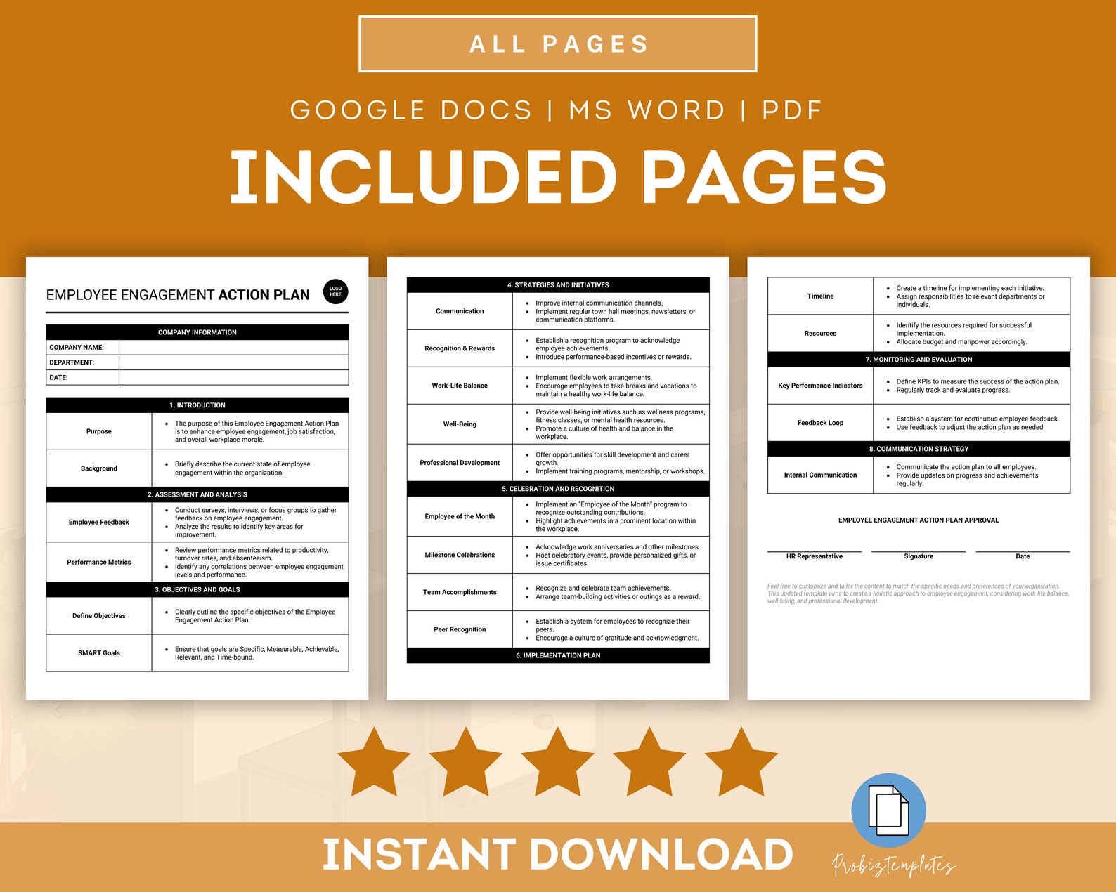 Employee Engagement Action Plan Template, Boosting Employee Morale Plan ...