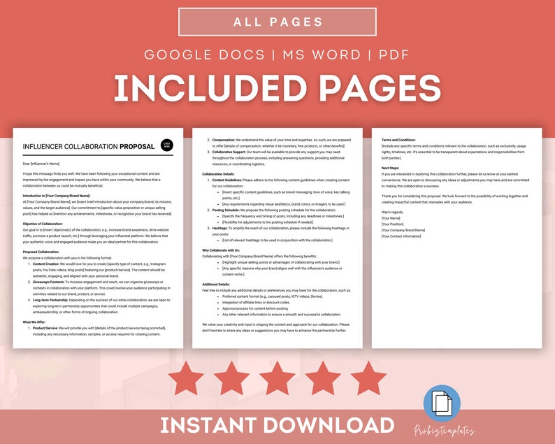 Influencer Collaboration Proposal Template, Social Media Influencer ...