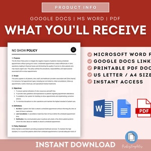 No Show Policy Template, Employee No Show Guidelines, Attendance Policy ...