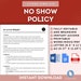 No Show Policy Template, Employee No Show Guidelines, Attendance Policy ...