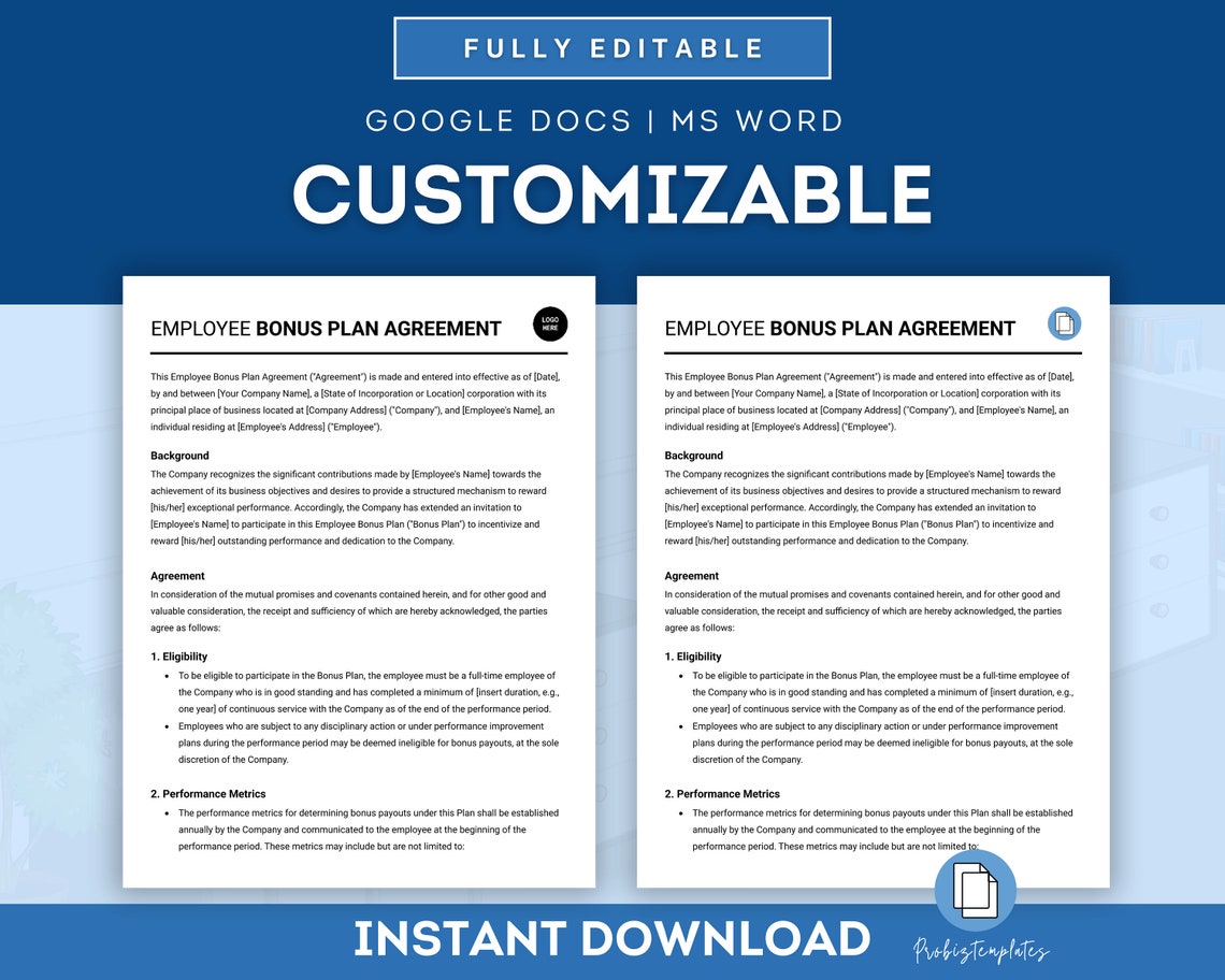 Employee Bonus Plan Agreement Template, Staff Incentive Scheme, Staff ...