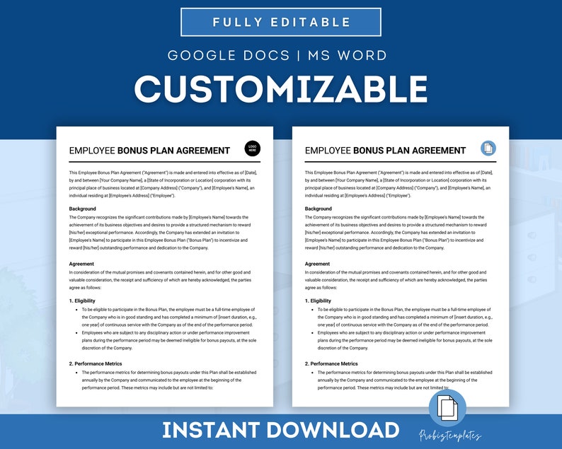 Employee Bonus Plan Agreement Template, Staff Incentive Scheme, Staff ...