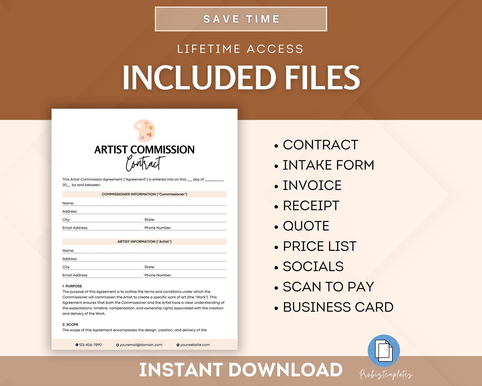 Artist Commission Contract Bundle, Art Commission Agreement Template ...