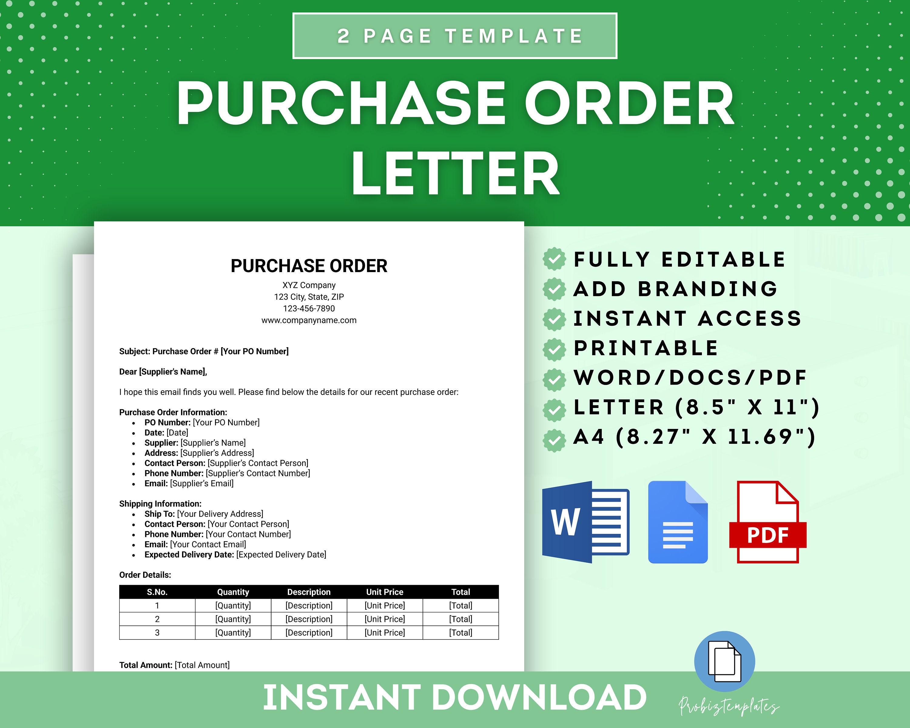 Purchase Order Letter, Purchase Order Request Letter, Purchase Order ...