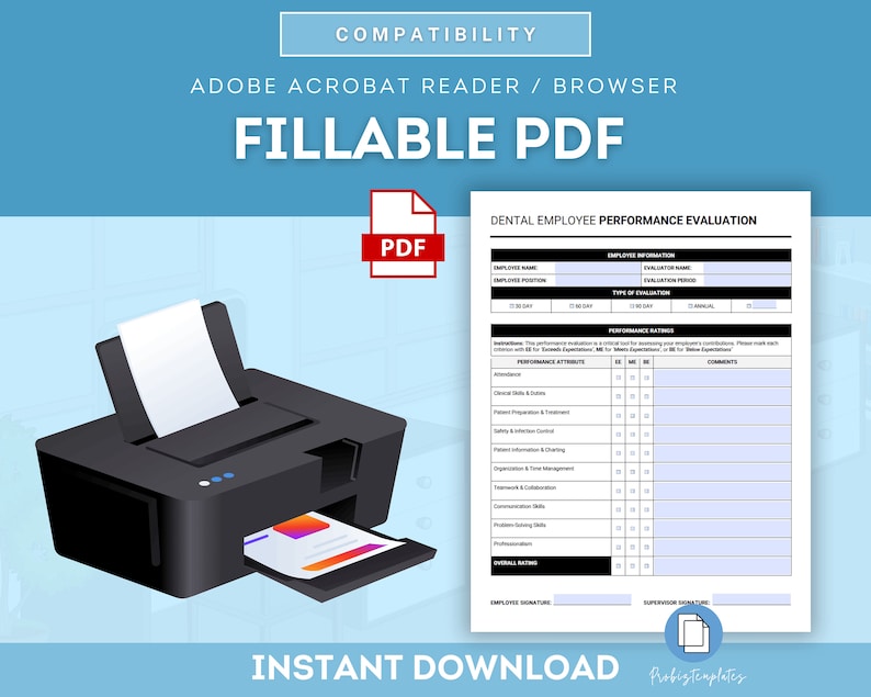 Dental Employee Performance Evaluation Form, Dental Staff Performance ...