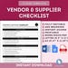 Vendor & Supplier Checklist, Vendor Evaluation Checklist, Supplier ...