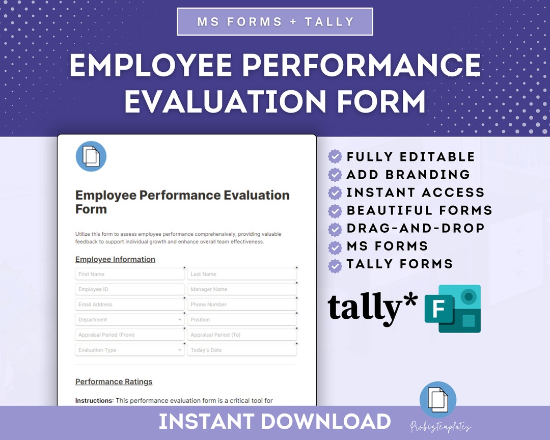 Employee Performance Evaluation Online Form, Human Resource Employee ...