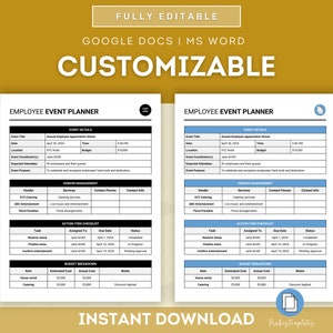 Employee Event Planner Template, Employee Celebration Event Planning ...