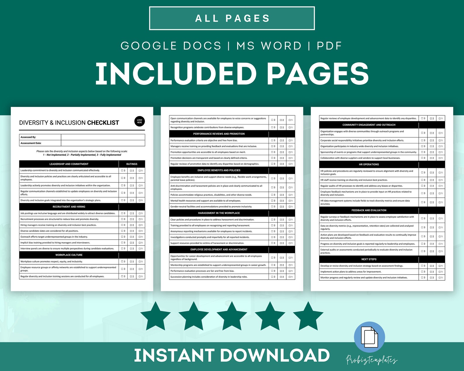 Diversity and Inclusion Checklist, Workplace Diversity and Inclusivity ...