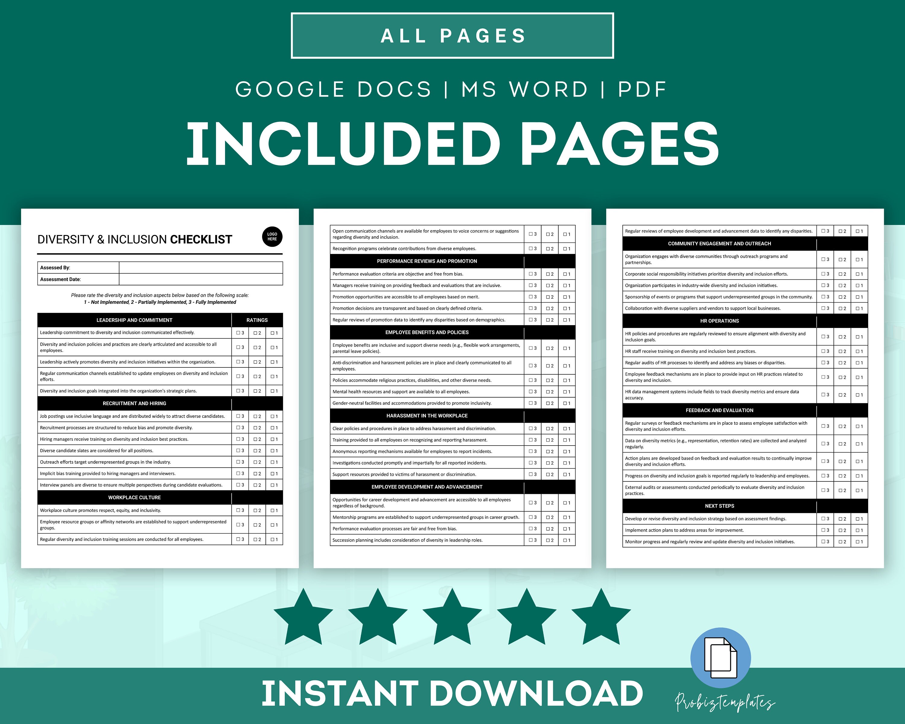 Diversity and Inclusion Checklist, Workplace Diversity and Inclusivity ...