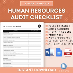 File Audit Checklist Template - Etsy