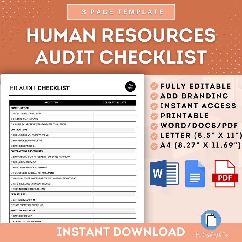 Audit Template Excel - Etsy