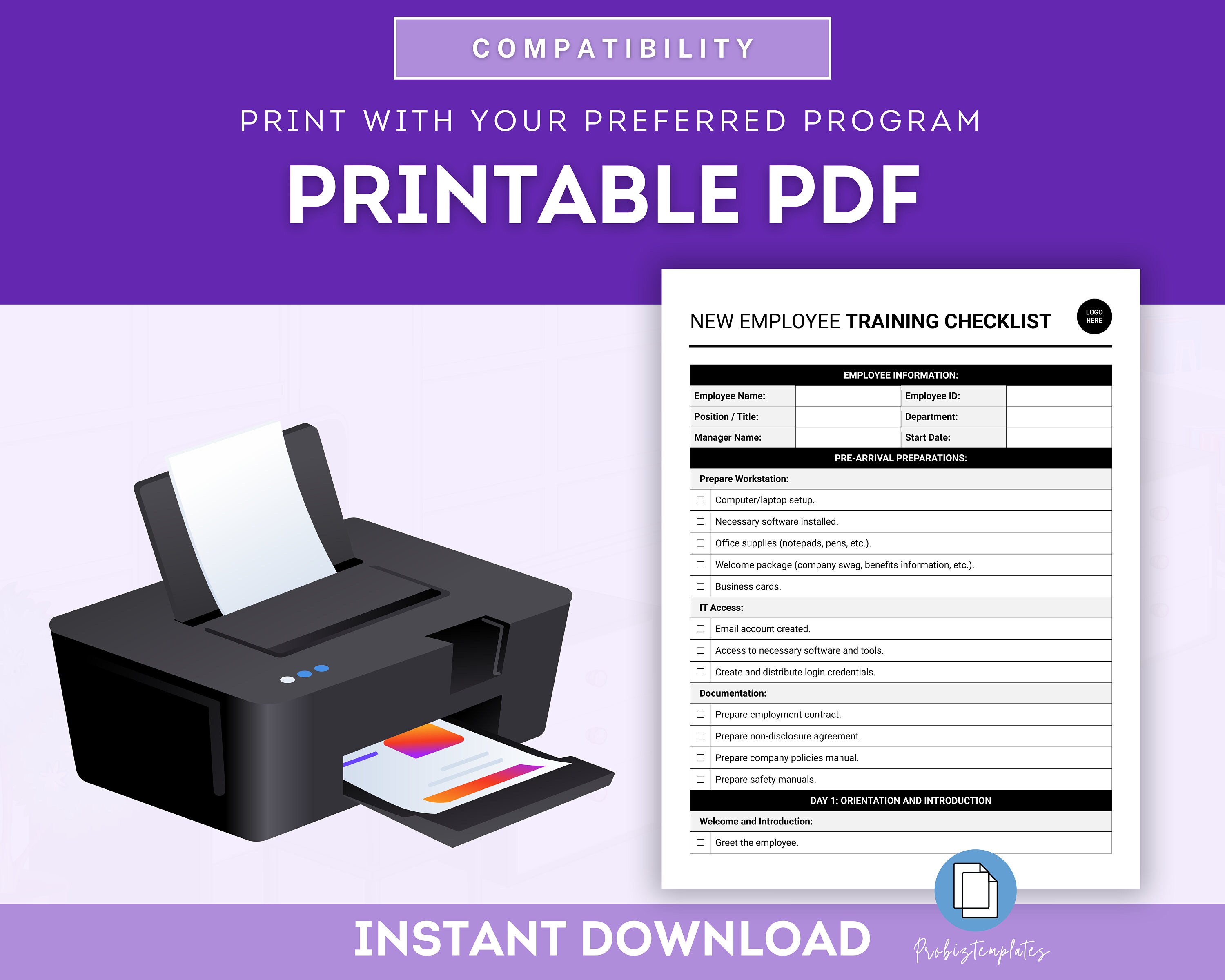 New Employee Training Checklist, Onboarding Training Checklist ...