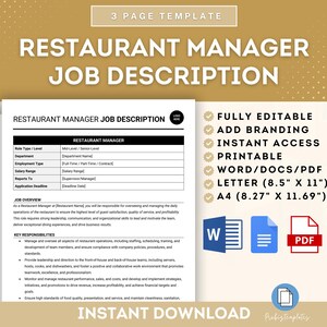 Restaurant Manager Job Description Template, Restaurant Operations ...