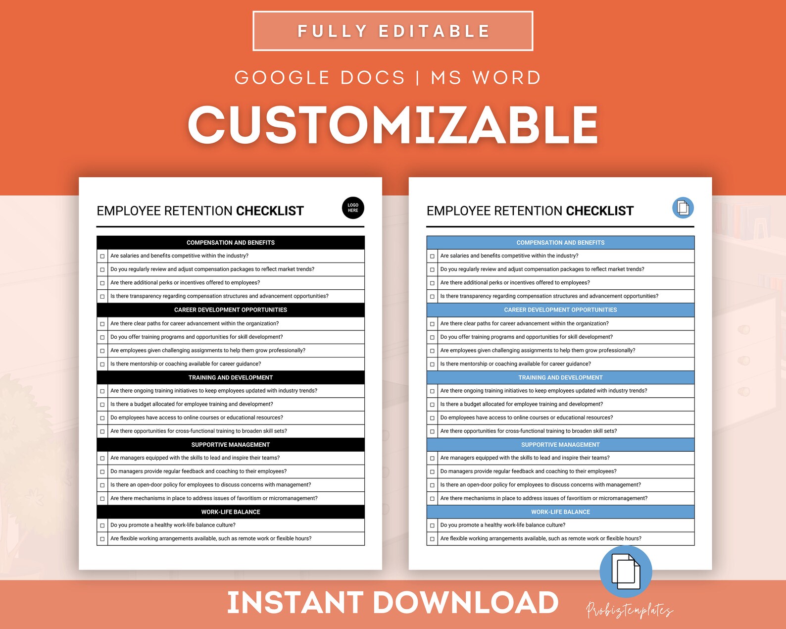 Employee Retention Checklist Template, Staff Retention Strategy ...