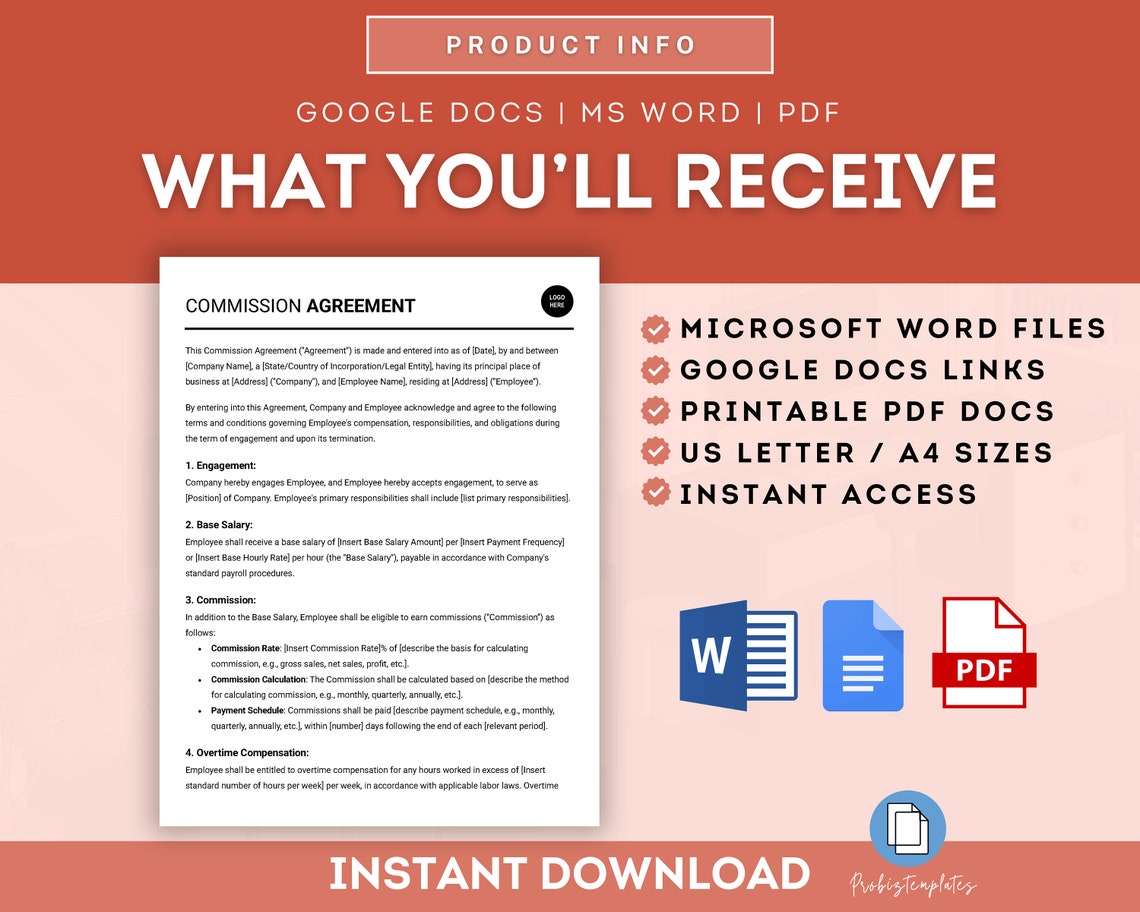 Commission Agreement Template, Sales Commission Contract Template ...