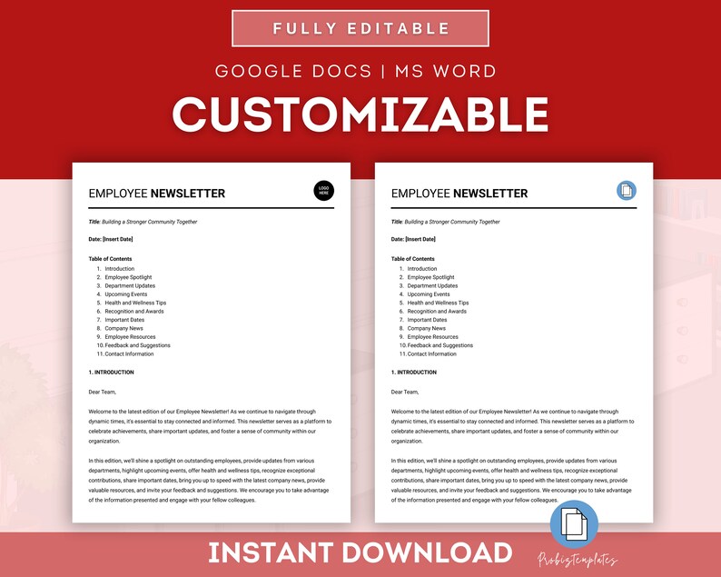 Employee Newsletter Template, Company Newsletter, Staff Bulletin, Team ...