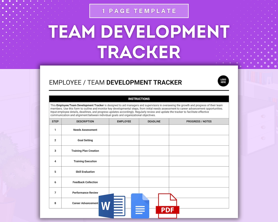 Employee & Team Development Tracker Template, Team Development ...