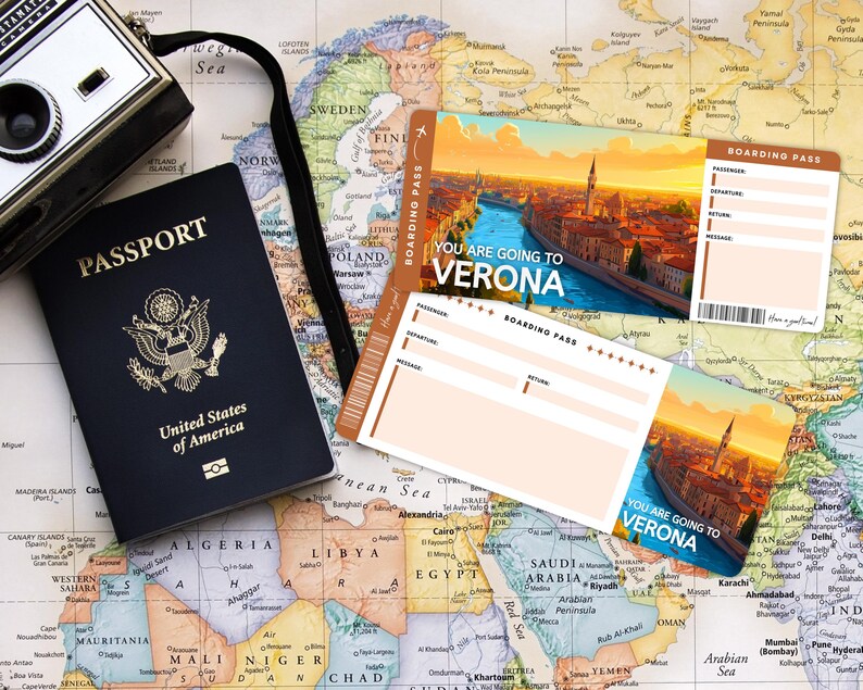 Printable Verona Surprise Gift Ticket, Editable Italy Boarding Pass ...
