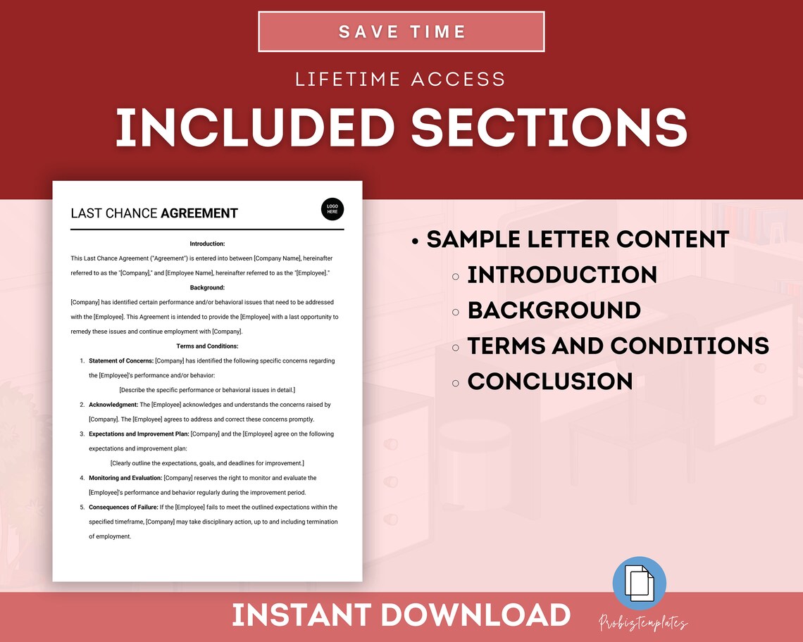 Employee Last Chance Agreement, Employee Disciplinary Action Form ...