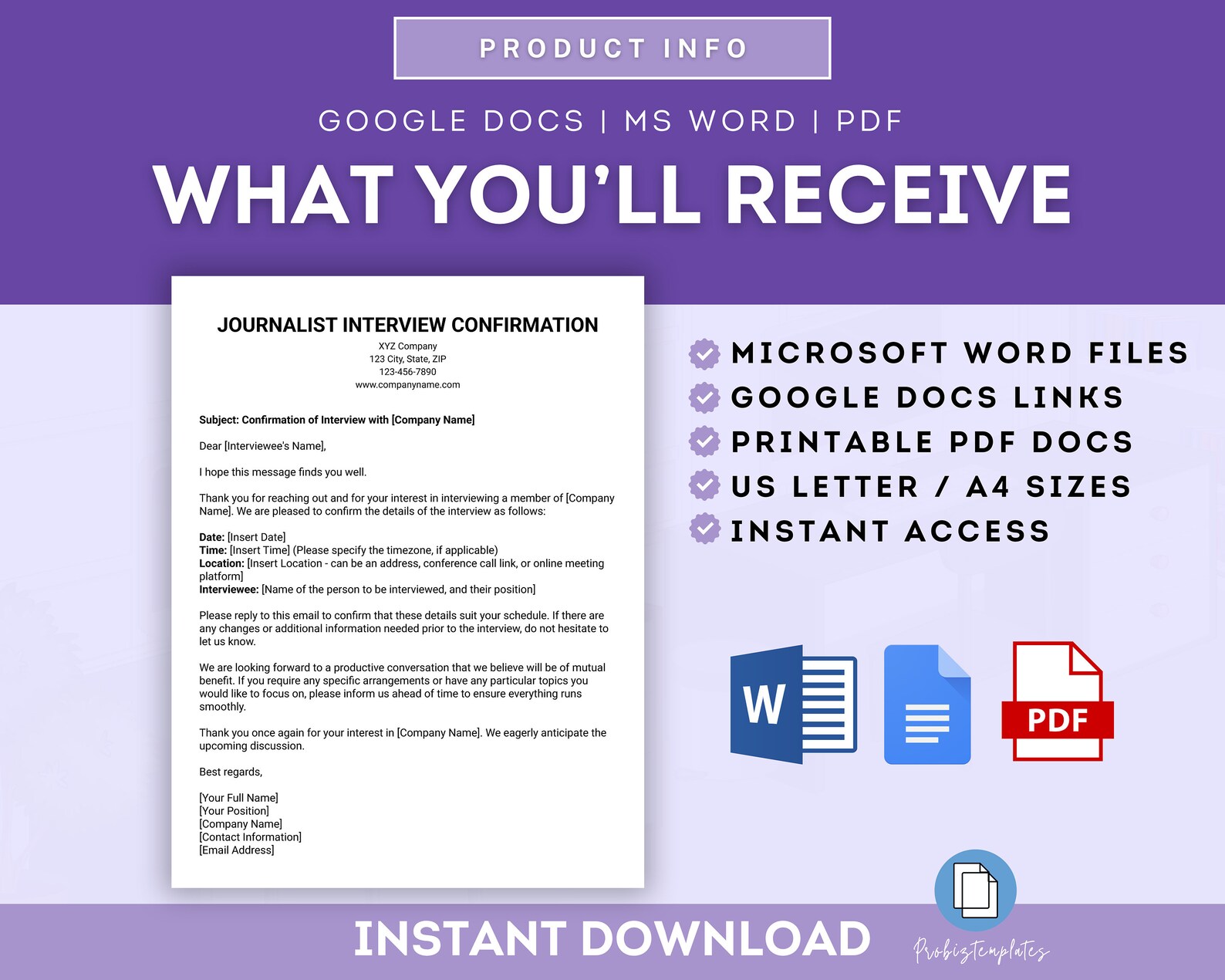 Journalist Interview Confirmation Letter Template, Media Interview ...