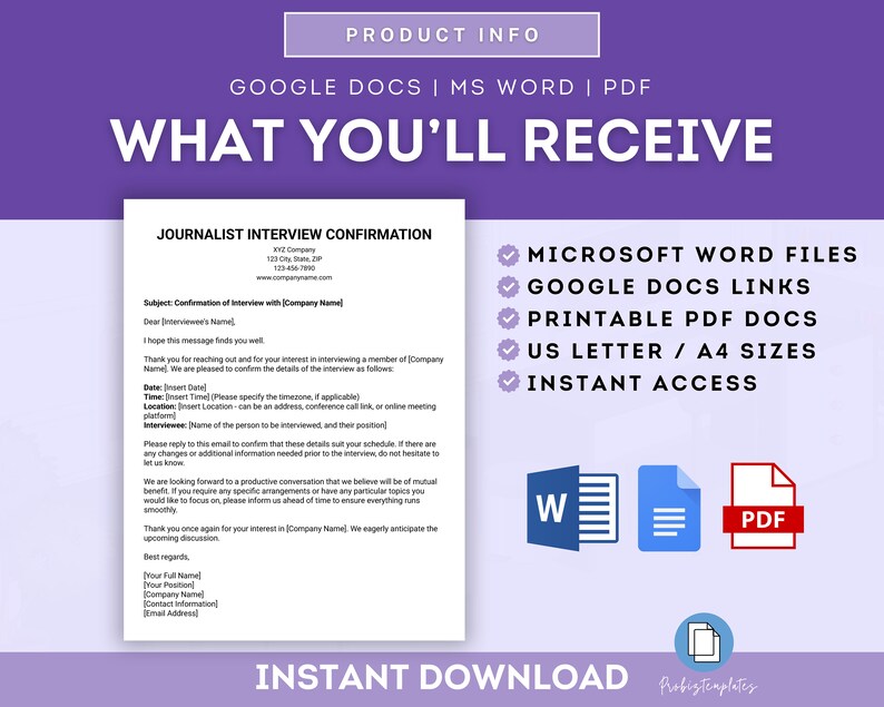 Journalist Interview Confirmation Letter Template, Media Interview ...