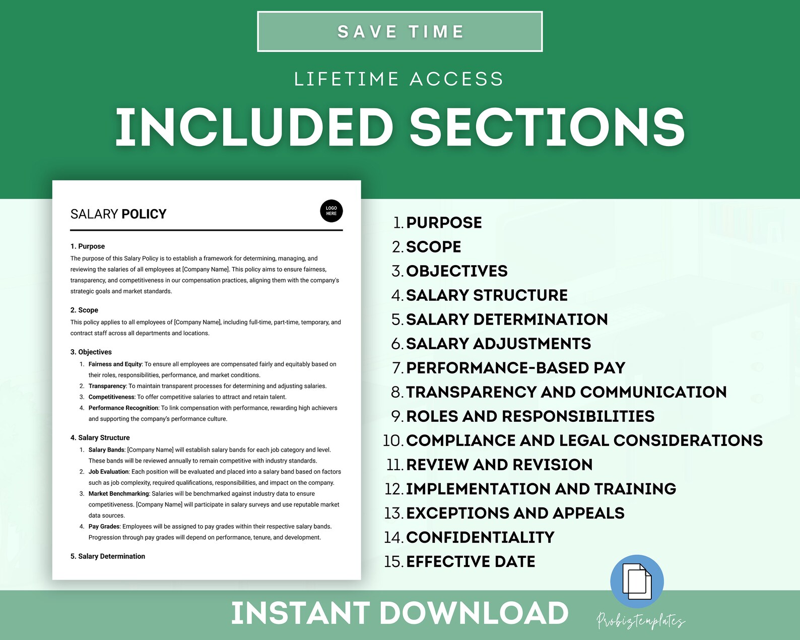 Salary Policy Template, Employee Compensation Policy, Company Salary ...