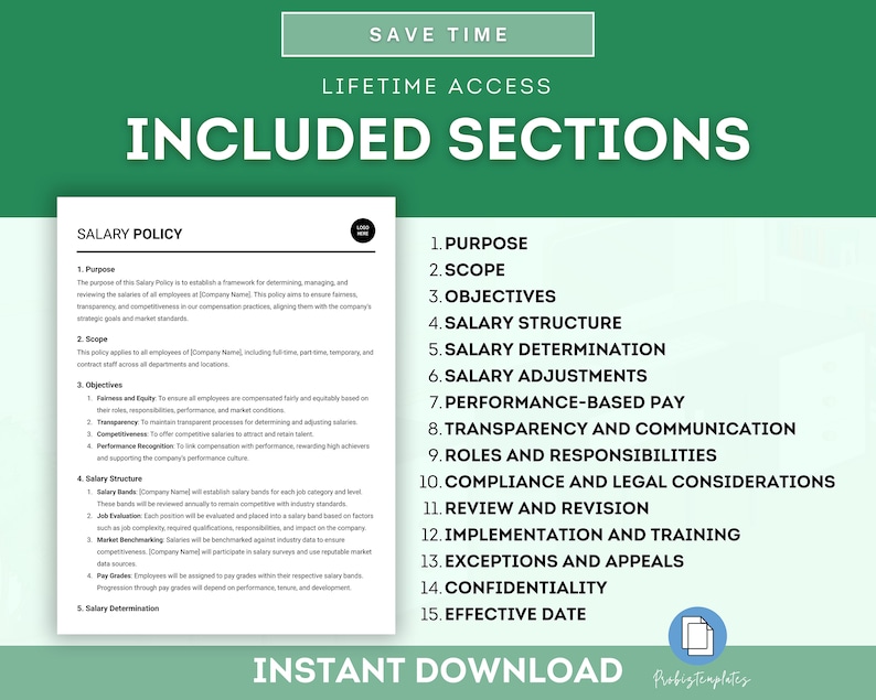 Salary Policy Template, Employee Compensation Policy, Company Salary ...