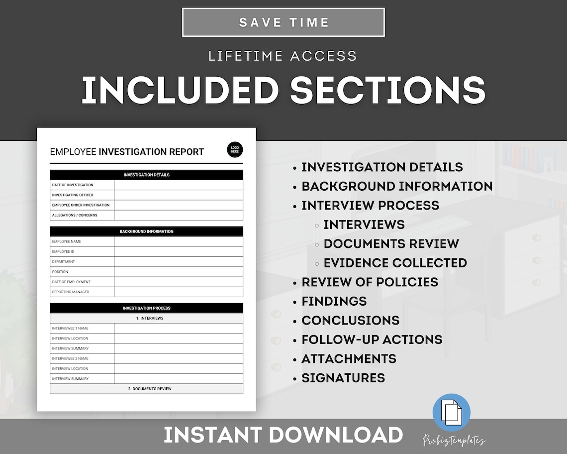 Employee Investigation Report Template, Incident Report Form, HR Policy ...