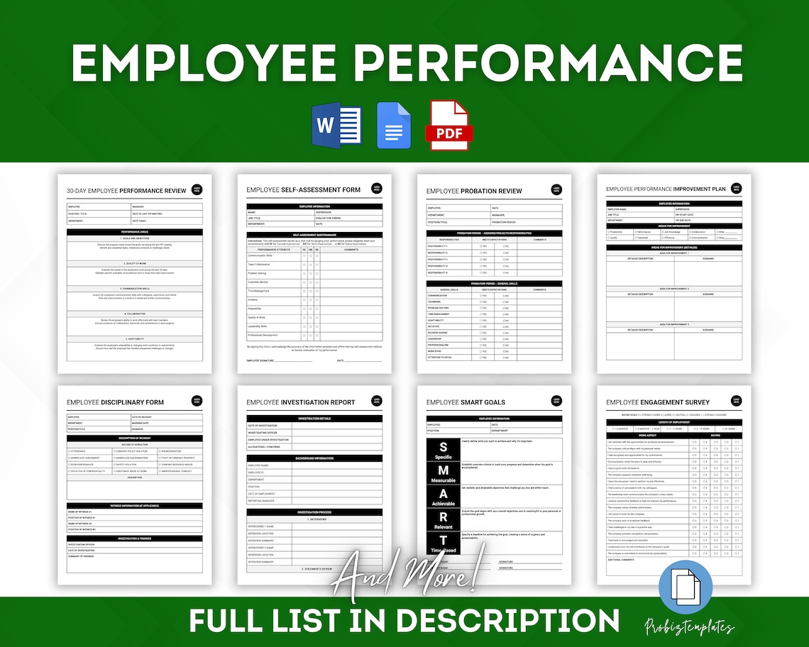 Employee Performance Bundle, Performance Review, Improvement Plan, PIP, Employee Staff ...