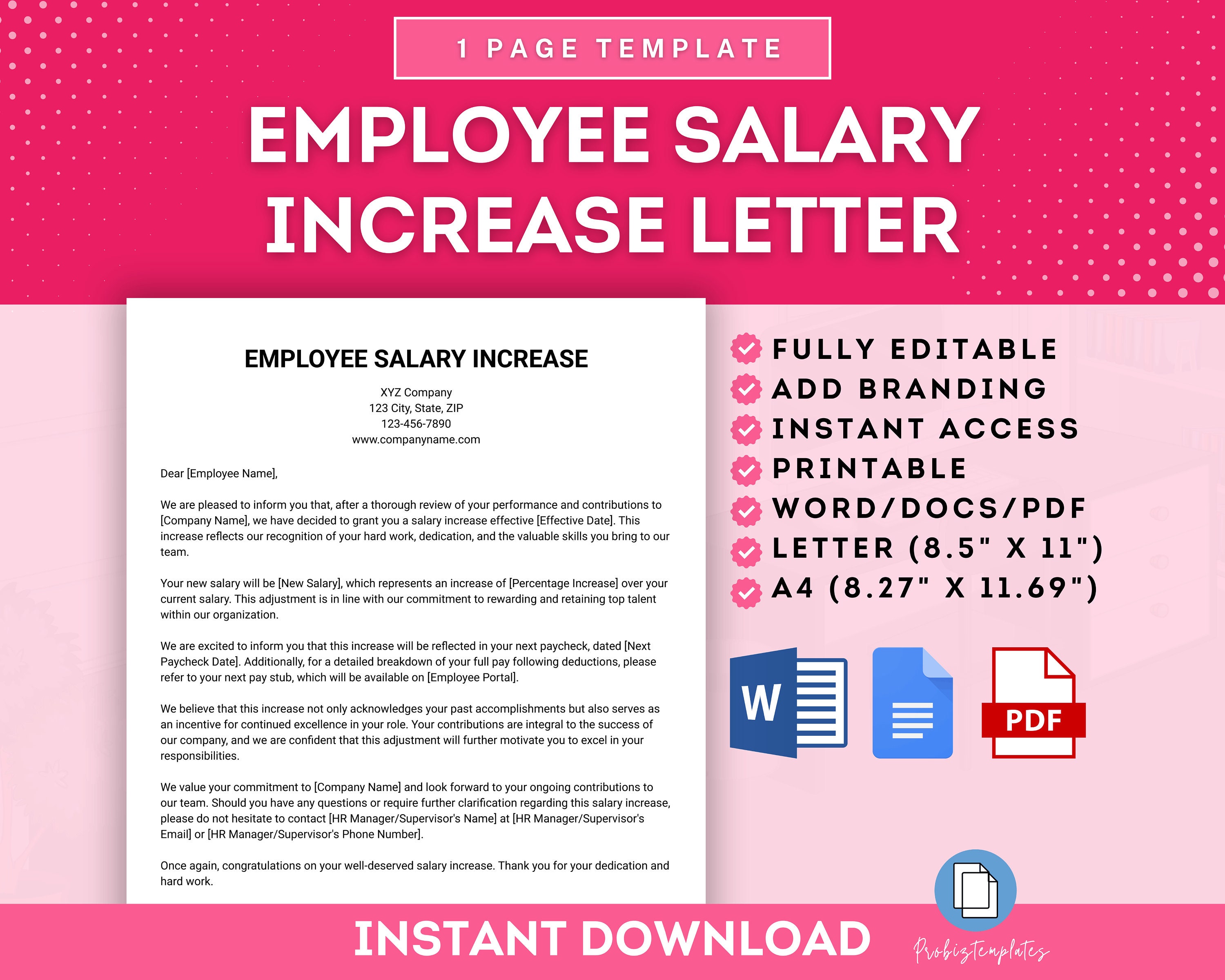 Salary Increase Letter Template Pay Raise Announcement Letter Salary salary-increase-letter-template-pay-raise-announcement-letter-salary