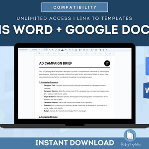 Ad Campaign Brief Template, Marketing Campaign Blueprint, Promotional ...