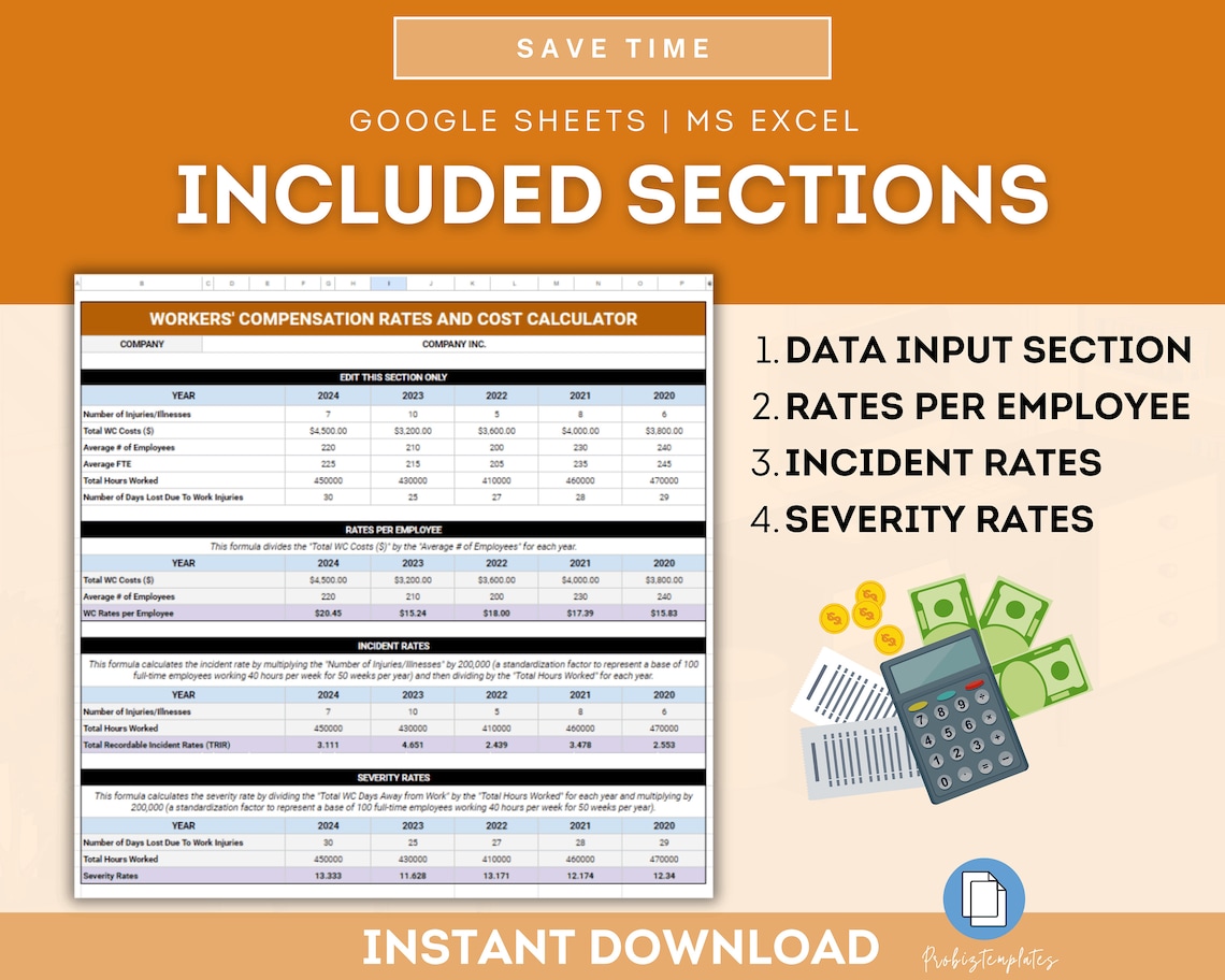 Workers' Compensation Rates and Cost Calculator Template, Employee ...
