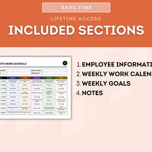 Remote Work Schedule Template, Virtual Work Timetable, Telecommuting ...