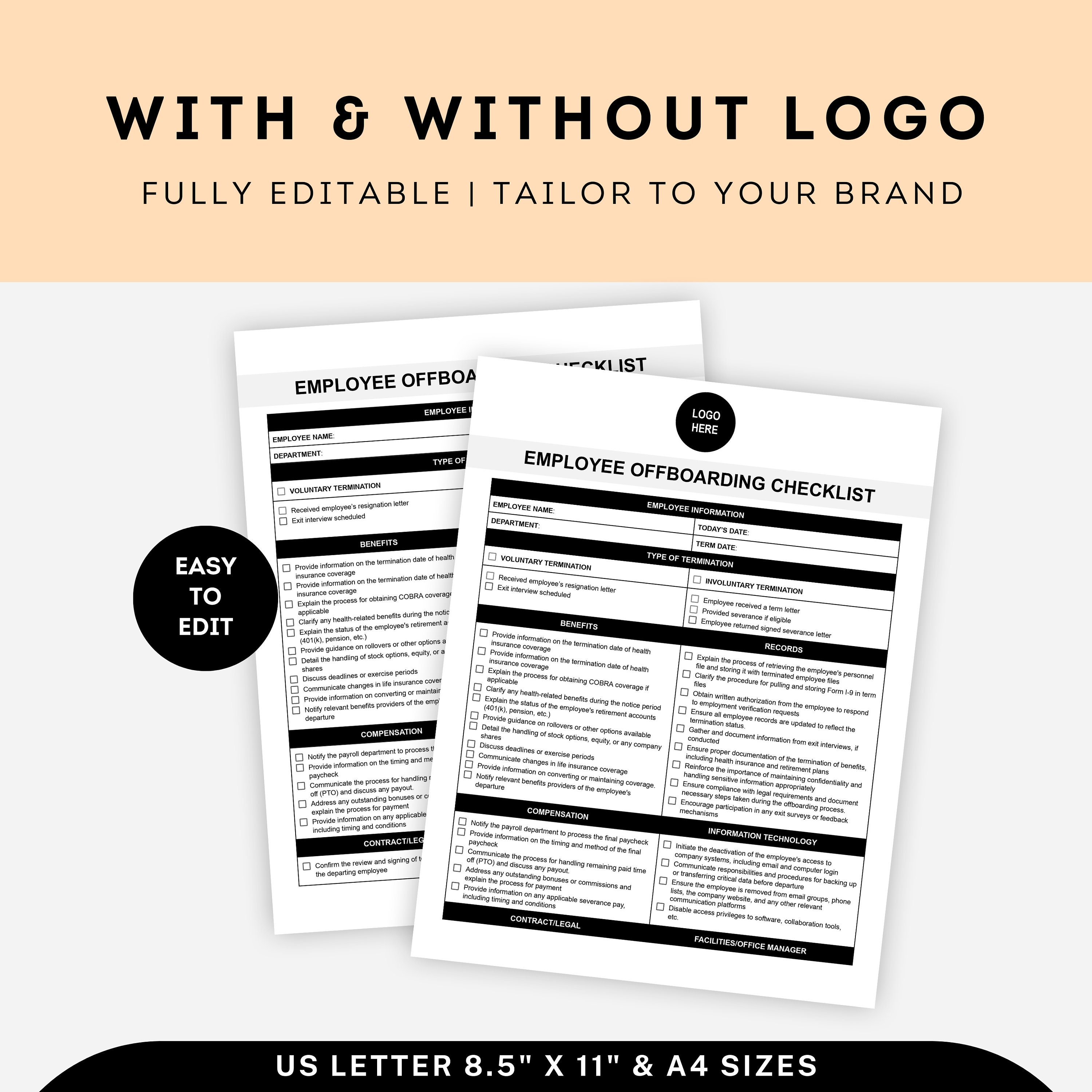 Employee Offboarding Checklist Template Employee Exit - Etsy