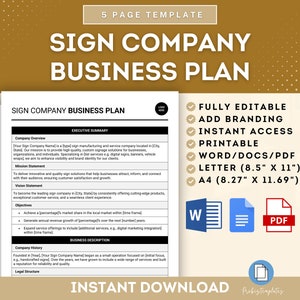 Sign Company Business Plan, Signage Business Strategy, Sign Company ...