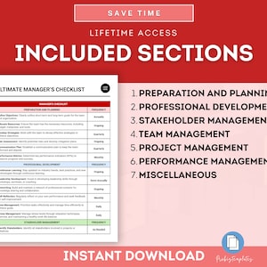 Ultimate Manager's Checklist Template, Manager Comprehensive Task List ...