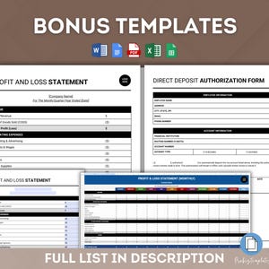 Ultimate Business Templates Bundle, 12-in-1 Business Documents, Invoice ...