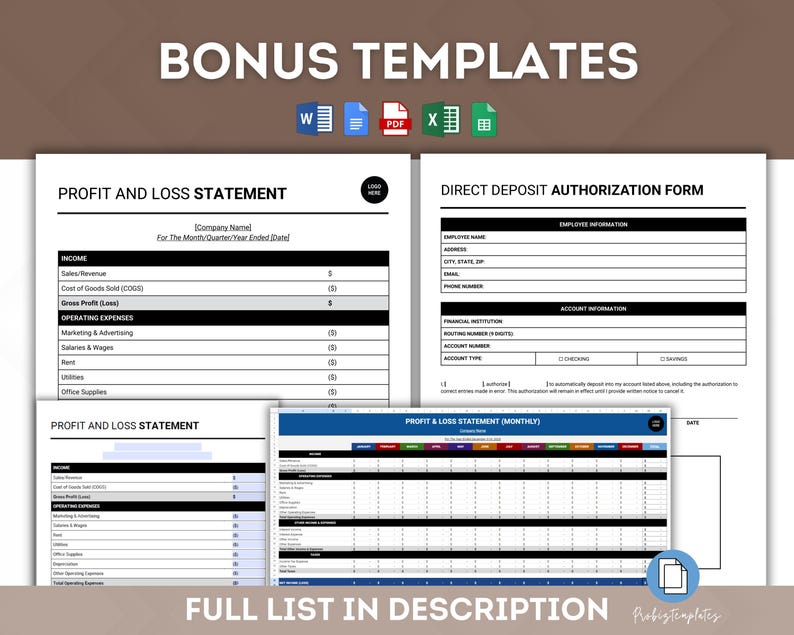 Ultimate Business Templates Bundle, 12-in-1 Business Documents, Invoice ...
