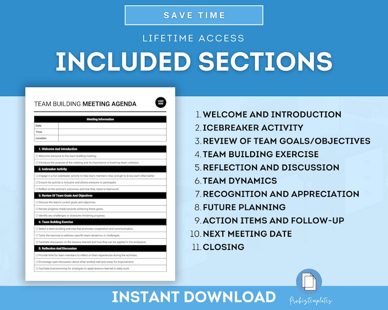 Team Building Meeting Agenda, Team Bonding Activity, Employee ...